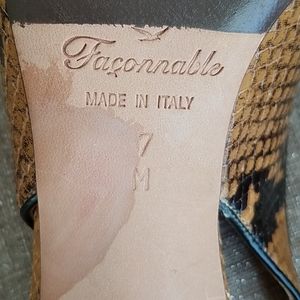 Faconnable | Shoes | Faconnable Slingback Snake Print Pump Heel | Poshmark